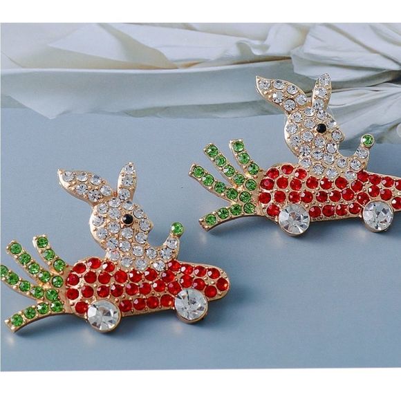 Boutique | Jewelry | New Hotrod Bunnyrabbit Rhinestone Earrings | Poshmark